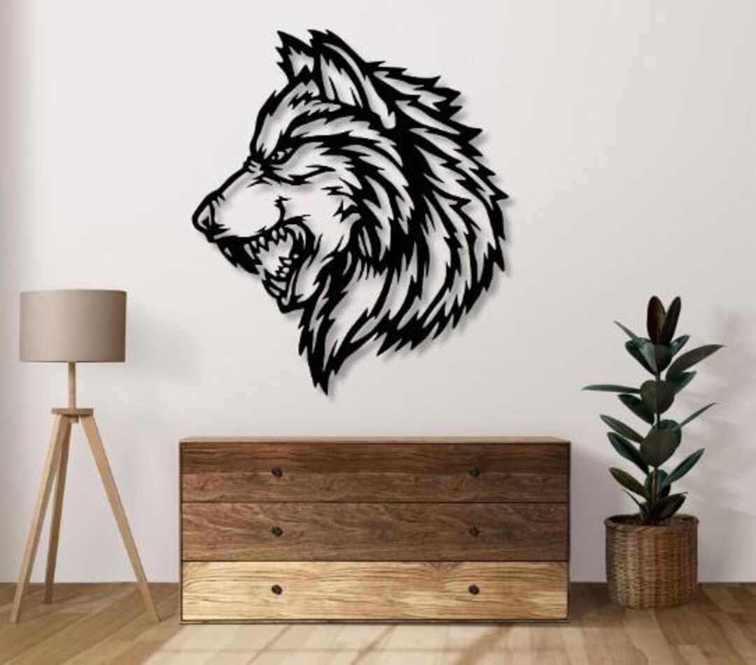 Wolf Svg Dxf Png Files Wolf Laser Cut File Wall Art for Cnc Laser ...