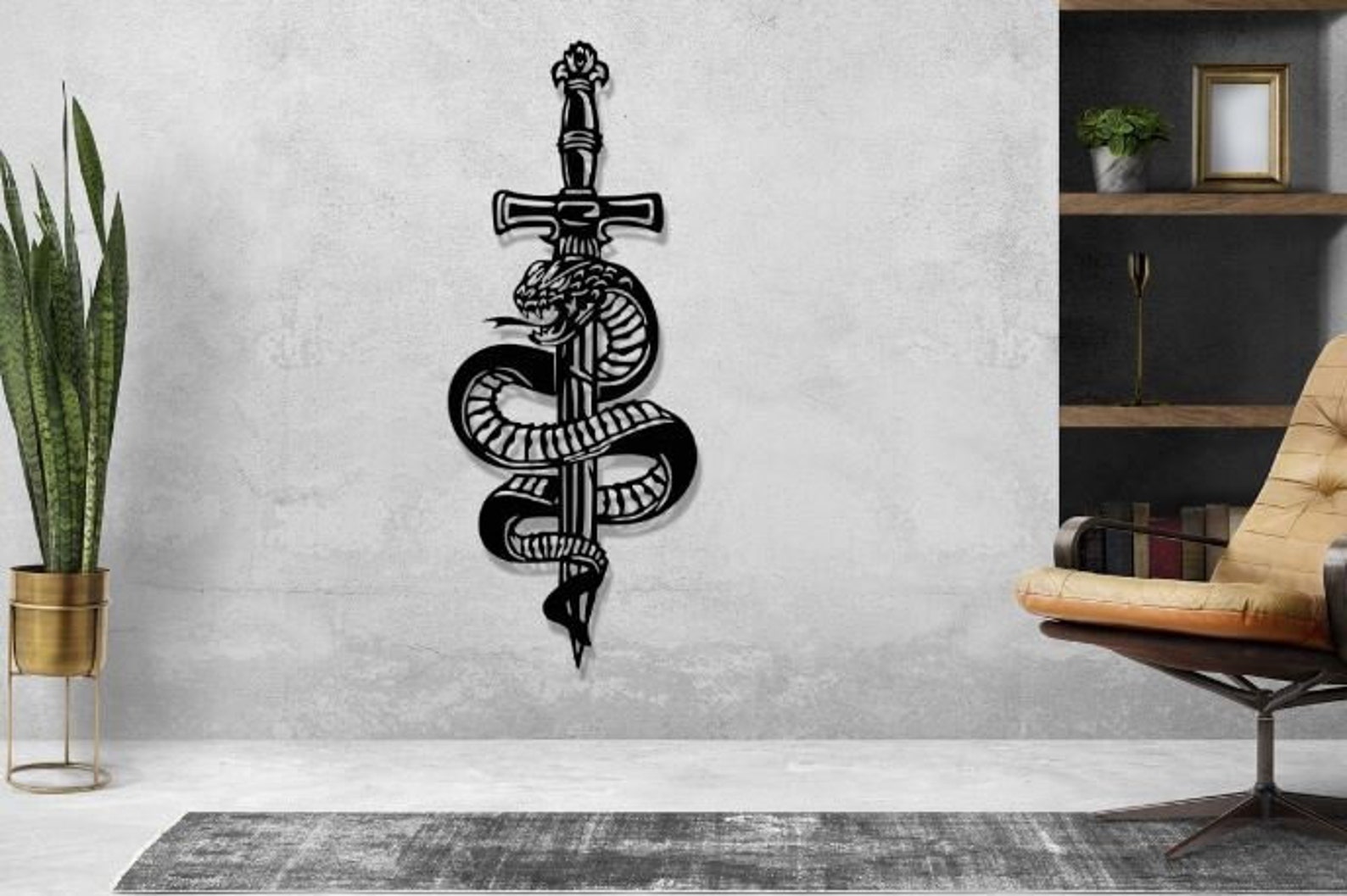 Snake Svg Dxf Png Files , Laser Cut File , Sword Snake Serpent Viper ...