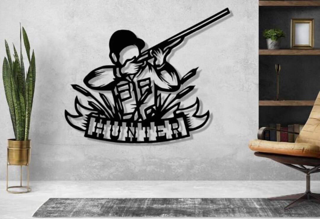 Hunter Svg Dxf Png Files , Laser Cut File Hunting Riffle Target Wall ...