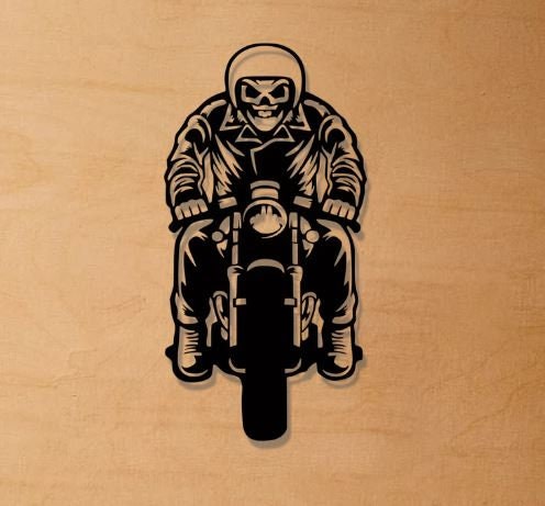 Skeleton Rider Svg Dxf Files , Laser Cut Motorcycle Rider Skull Helmet ...