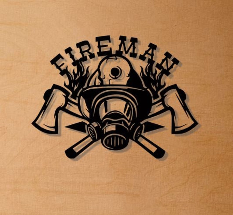 Fireman Svg Dxf Png Files , Laser Cut File Fire Fireman Department ...