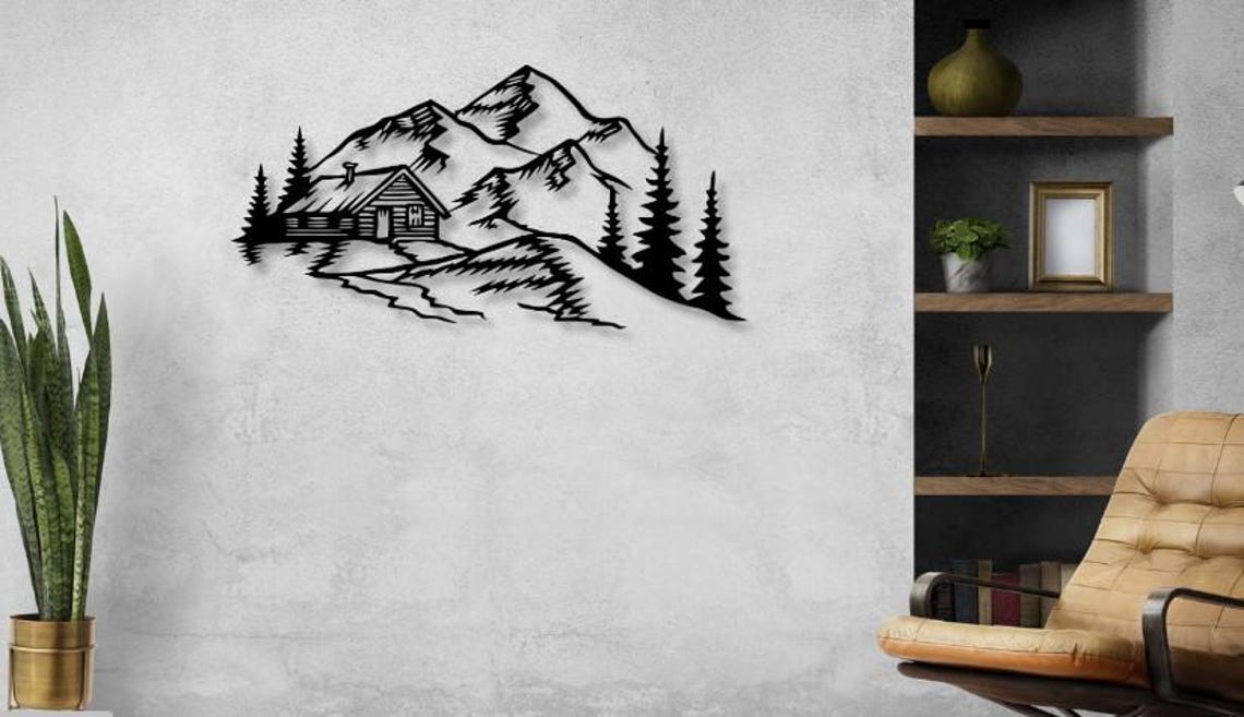 Chalet Svg Dxf Png Files Mountain House Scene Vector Cut File for Cnc ...