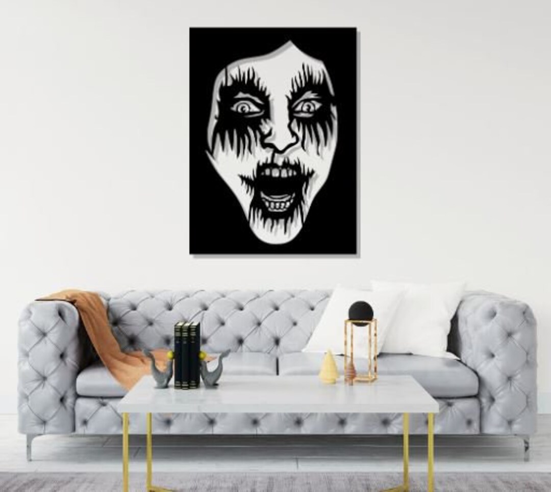 Zombie Face Svg Dxf Png Files Laser Cut File Halloween for Cnc Wall Art ...