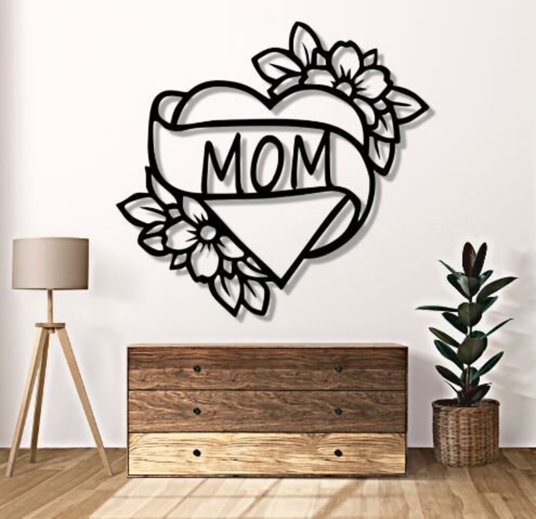 Mom Svg Dxf Files , Laser Cut File , Heart , Mom Mother , Flower ...