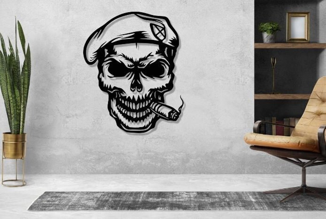 Skull Smoking Svg Dxf Png Files , Laser Cut File , Skull Cigar ...