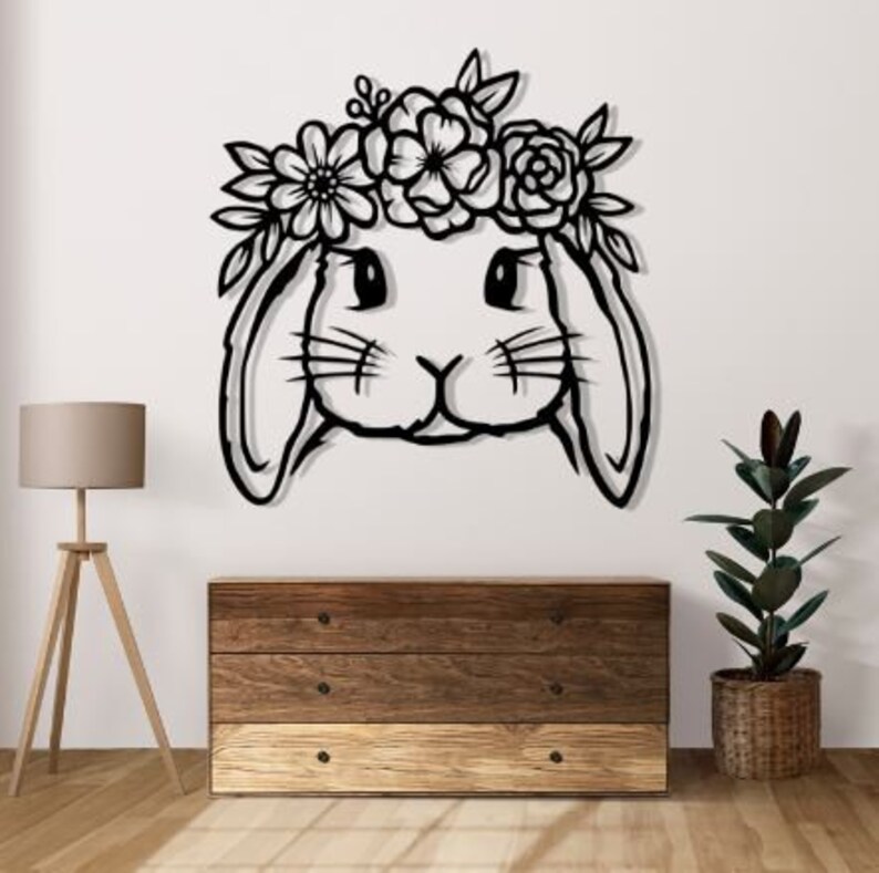 Rabbit Face Svg Dxf Png Files , Laser Cut File , Flower , Flowrs ...