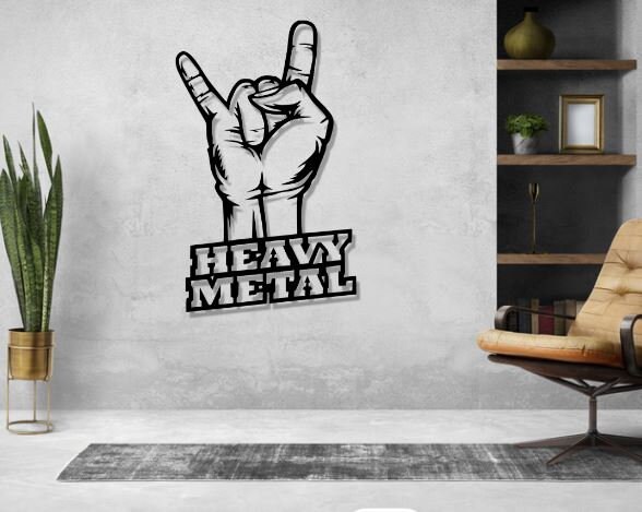 Heavy Metal Svg Dxf Png Files Laser Cut File Hand Sign Metal Vinyl Rock ...