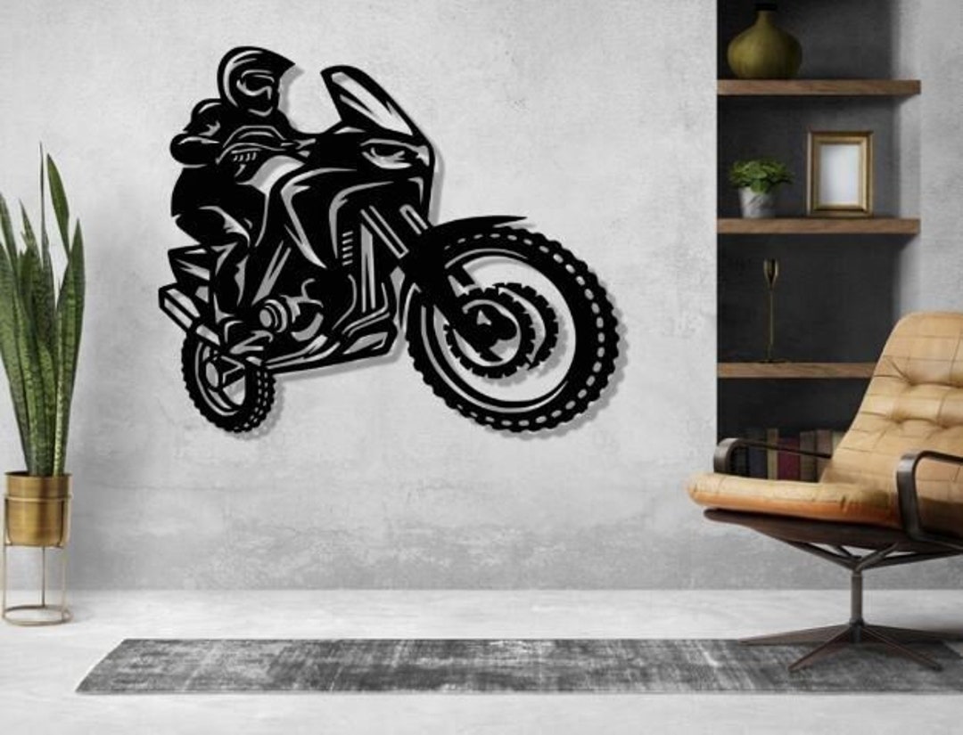 Motorcycle Racer Wall Art, Laser Cut File (SVG, DXF, PNG) - Etsy