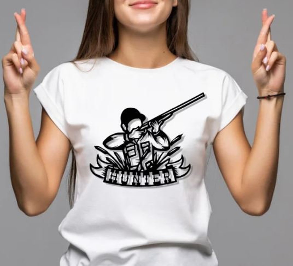 Hunter Svg Dxf Png Files , Laser Cut File Hunting Riffle Target Wall ...