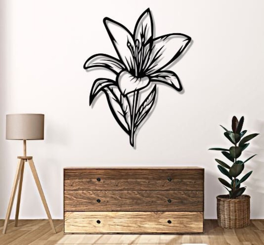 Lilium Svg Dxf Png Files , Laser Cut File , Flower , Flowers , Wall Art ...