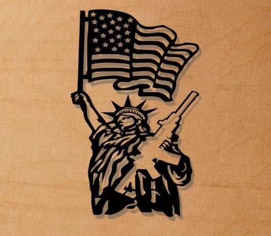 The Statue of Liberty Svg Dxf Files , Laser Cutting Patriotic Flag ...