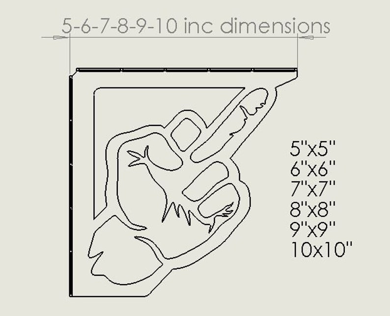 Middle Finger Shelf Bracket Cut Files, CNC Plasma Laser (DXF, SVG) - Etsy