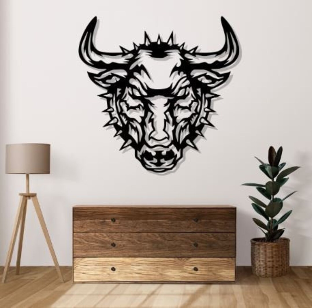 Bull Svg Dxf Files Laser Cut File Bulls Wall Art for Cnc Cutting Laser ...