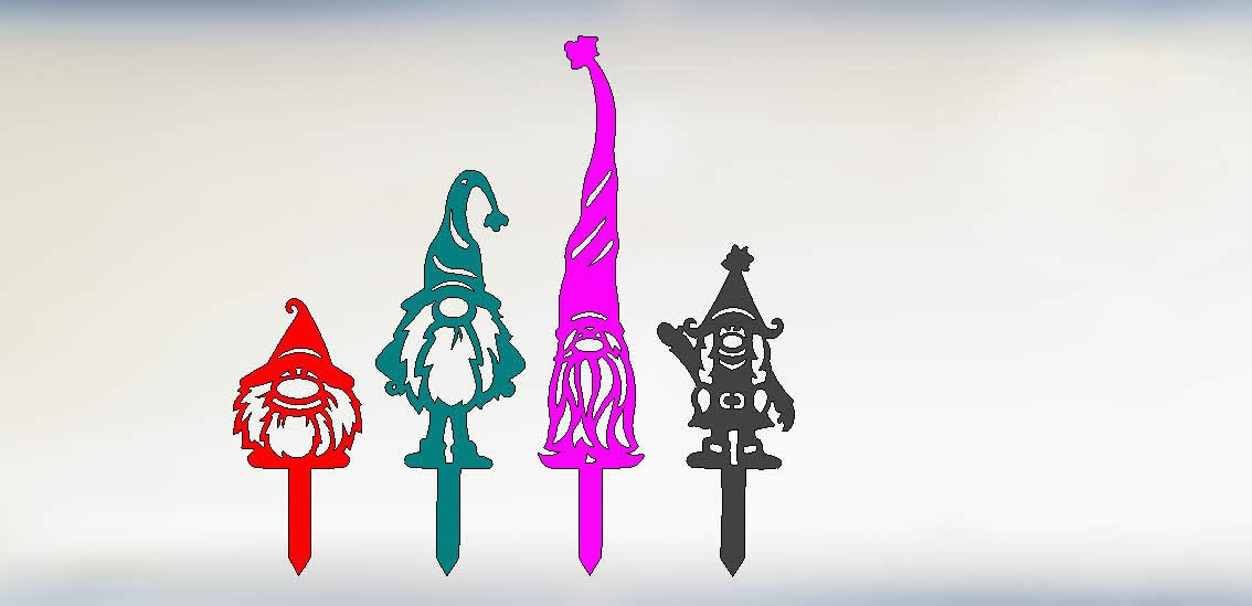 Gnomes Dxf Svg Files , Laser Cut File Garden Art Gnome Family Metal ...