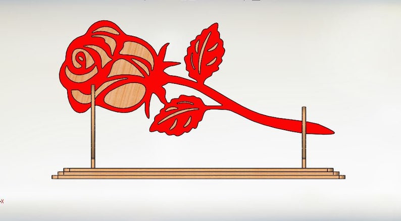 Rose Stand Svg Dxf Files Laser Cut File Rose Stand 3mm - 8 Gauge ...