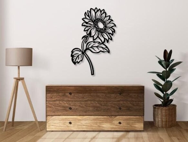 Sunflower Svg Dxf Png Files Metal Sign Art Cut File for Cnc Laser ...