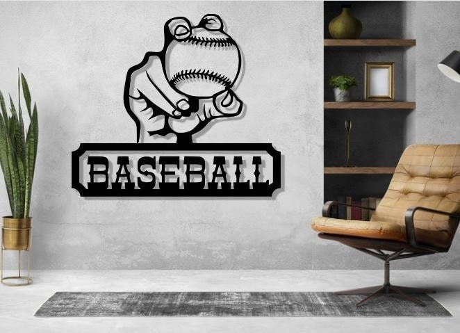 Baseball Svg Dxf Png Files , Laser Cut File , Baseball Hand Ball Wall ...