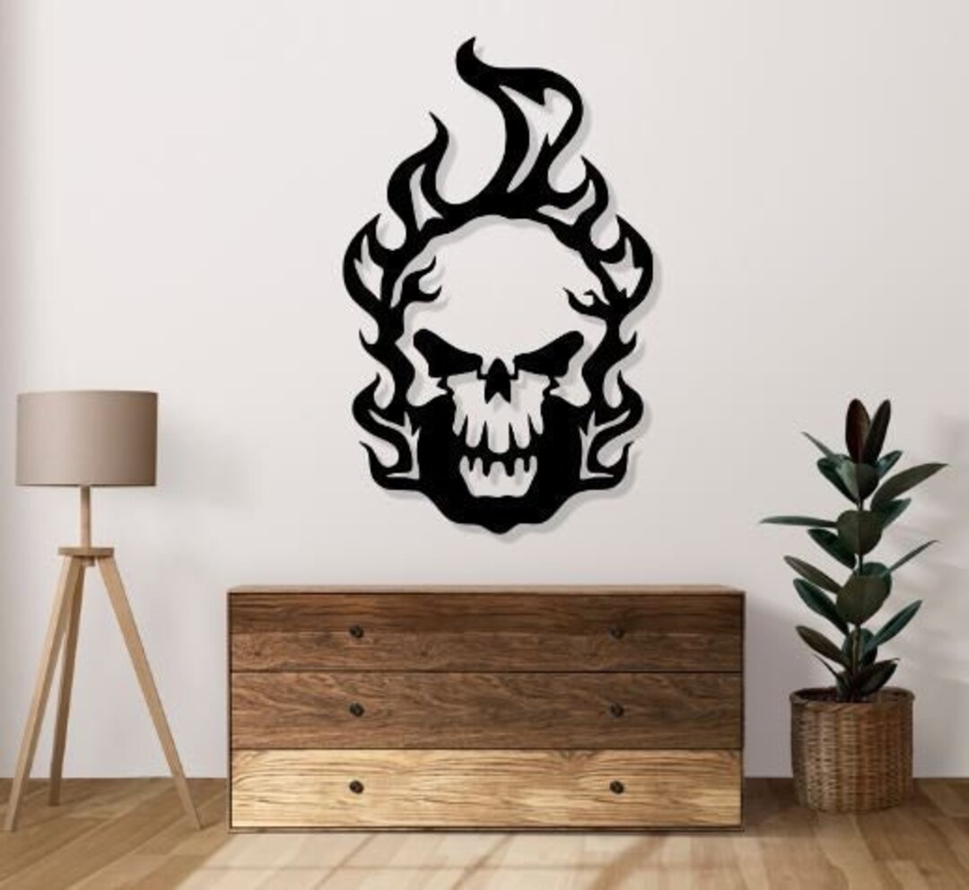 Flaming Skull Vector Cut File, Laser, CNC, Plasma (svg, Dxf, Png) - Etsy