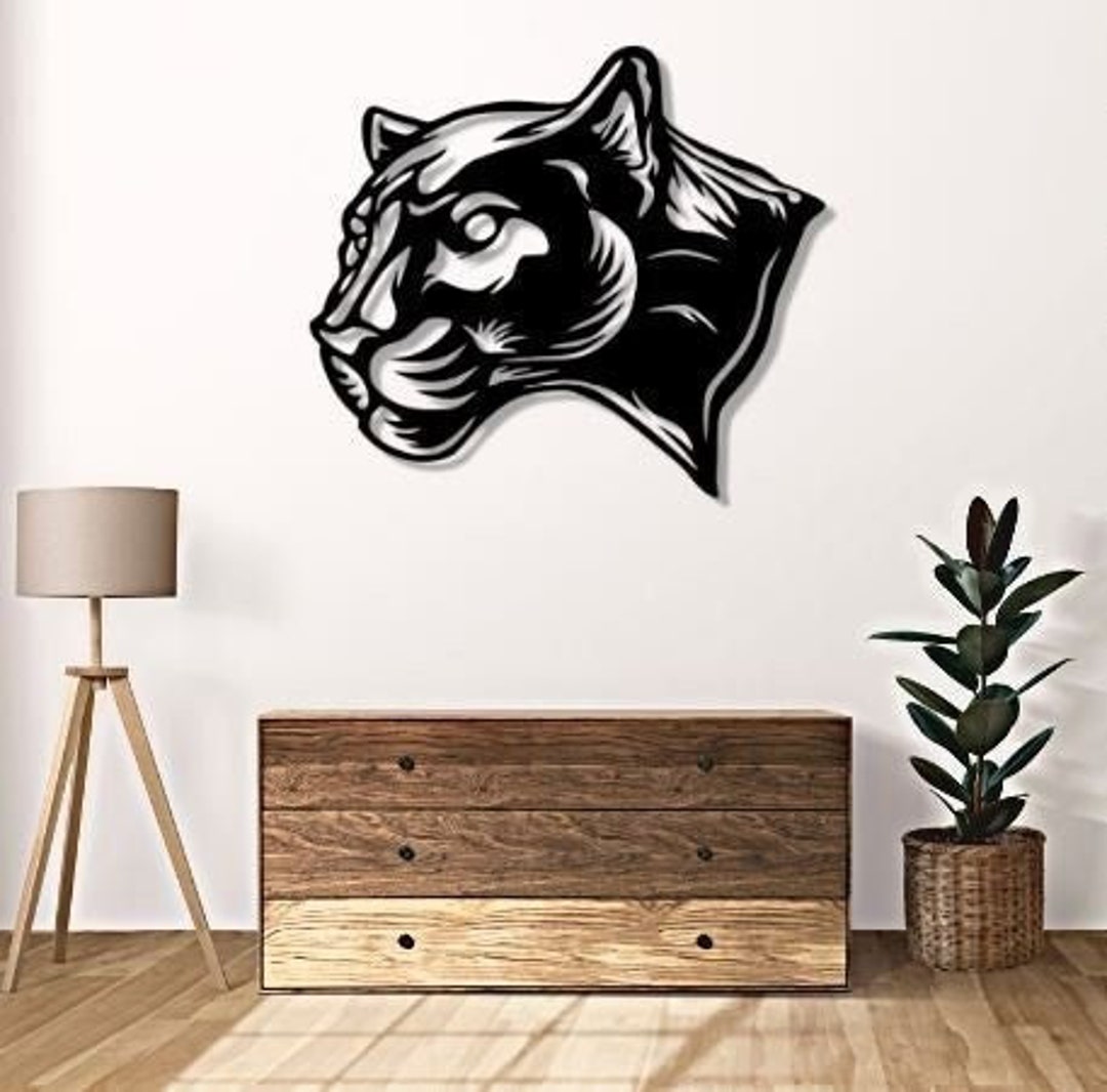 Panther Svg Dxf Png Files , Laser Cut File , Wild Cat Wall Art ...