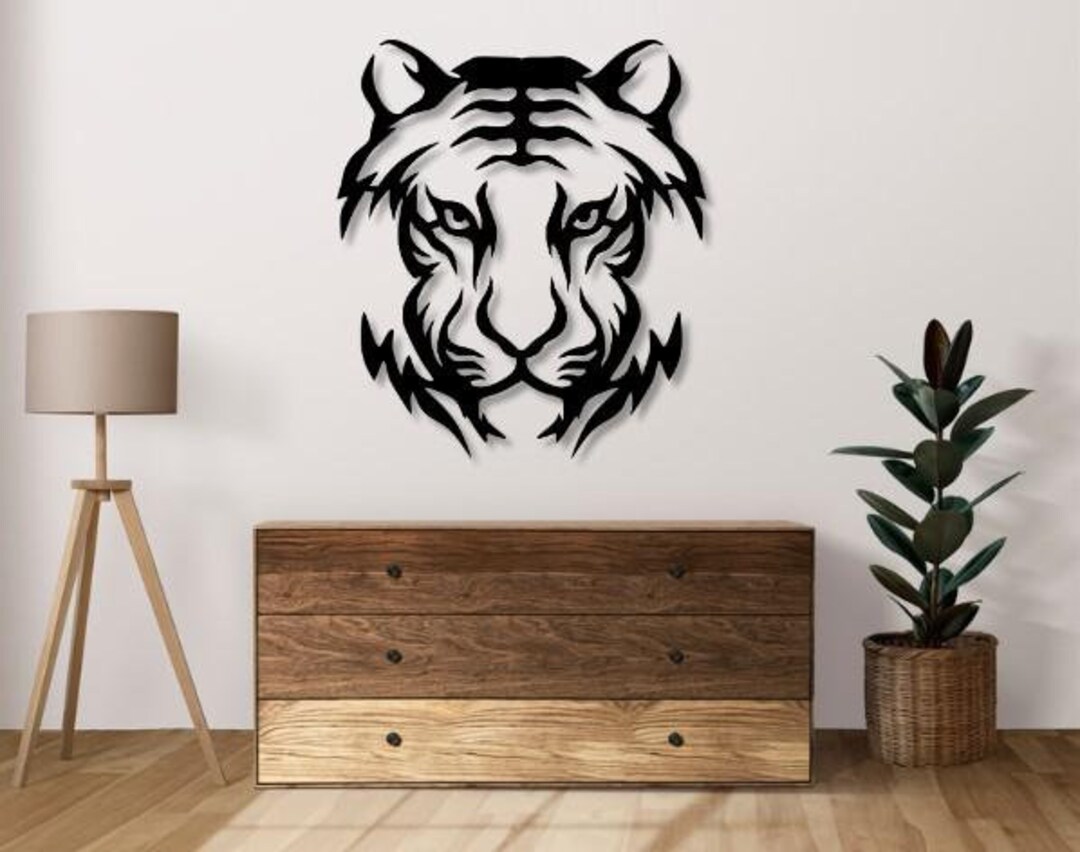 Tiger Svg Dxf Png Files Tiger Face Laser Cut File for Cnc Laser Plasma ...