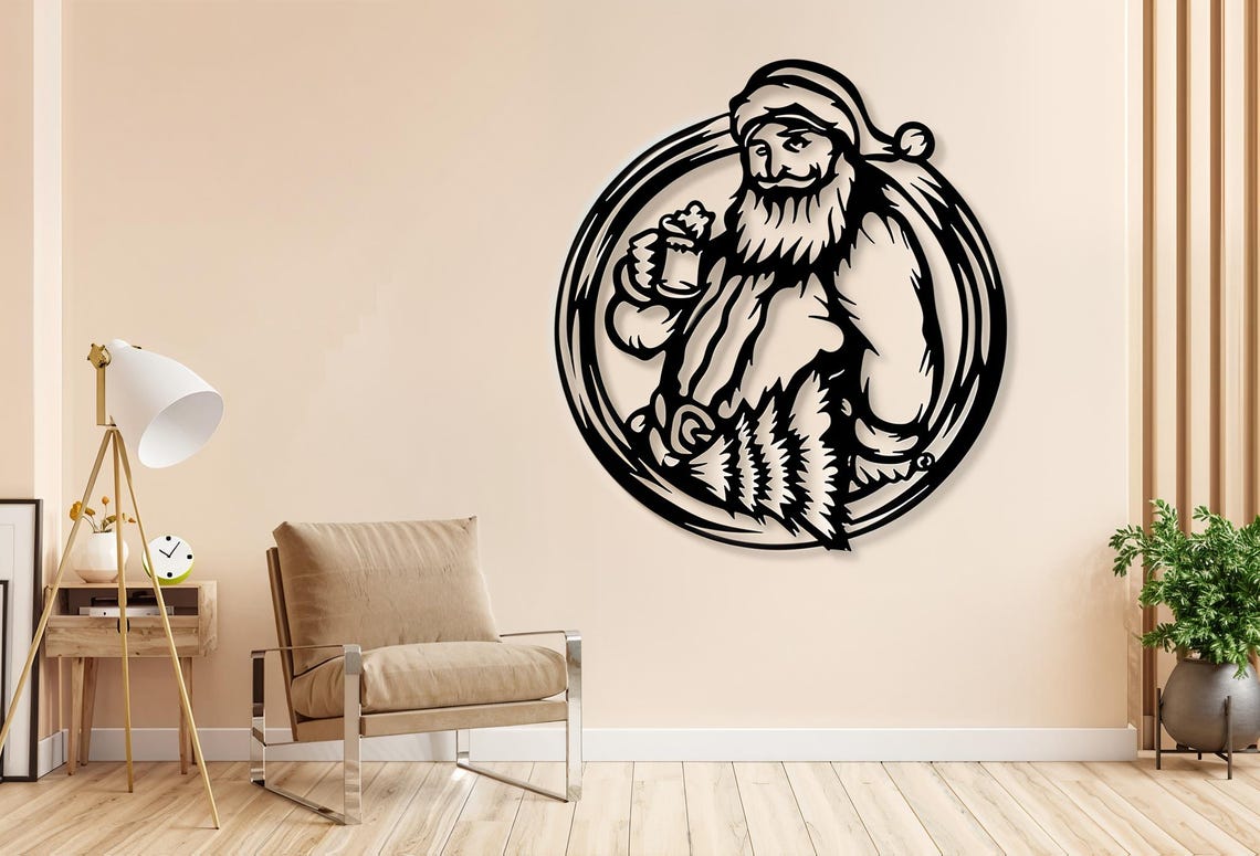 Santa Claus Vector Cut File, CNC Laser, Plasma, Cricut (svg, Dxf, Png ...