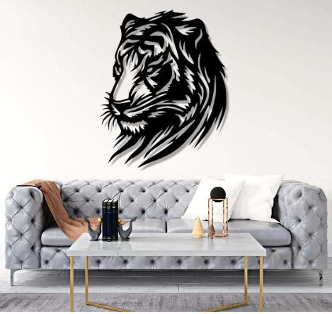 Tiger Svg Dxf Png Files Laser Cut File Tiger Face Wall Art Vinyl for ...