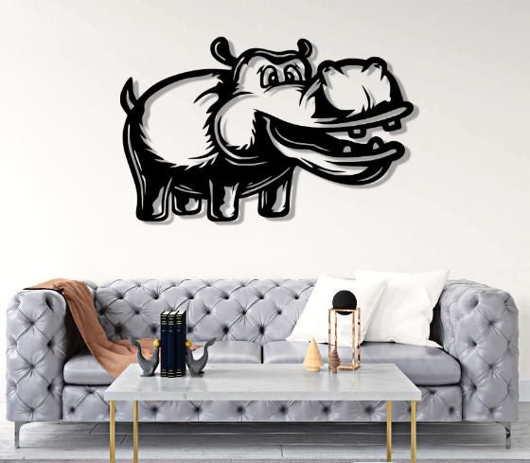 Hippo Svg Dxf Png Files Laser Cut File Hippo Circus Hippopotamus Vinyl ...