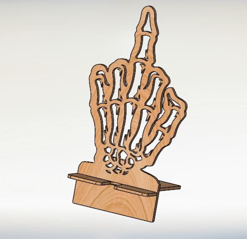 Phone Stand Svg Dxf Files Laser Cut File Middle Finger 3mm or 8 Gauge ...