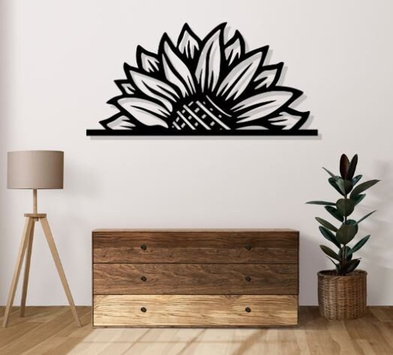 Sunflower Svg Dxf Png Files , Laser Cut File , Half , Sunflower ...