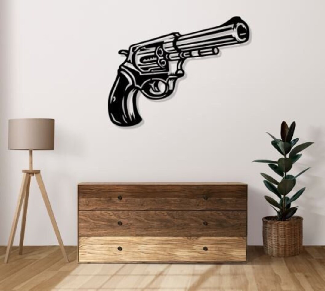 Revolver Pistol Gun Svg Dxf Png Files , Laser Cut File , Cricut Files ...