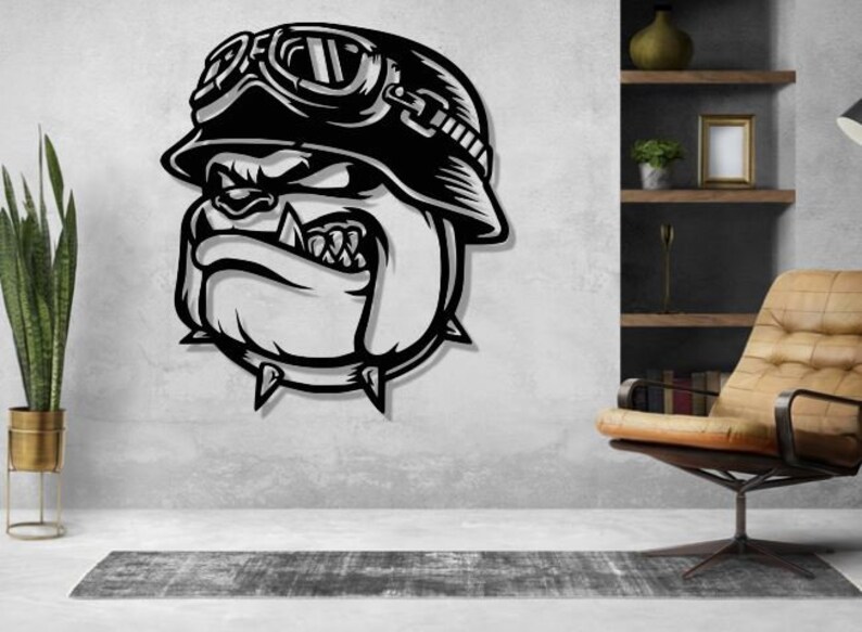 Bulldog Svg Dxf Png Files , Laser Cut File , Bulldog Crazy Rider Dog ...