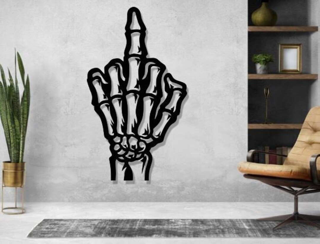 Middle Finger Svg Dxf Png Files , Laser Cut File Skeleton Hand Middle ...