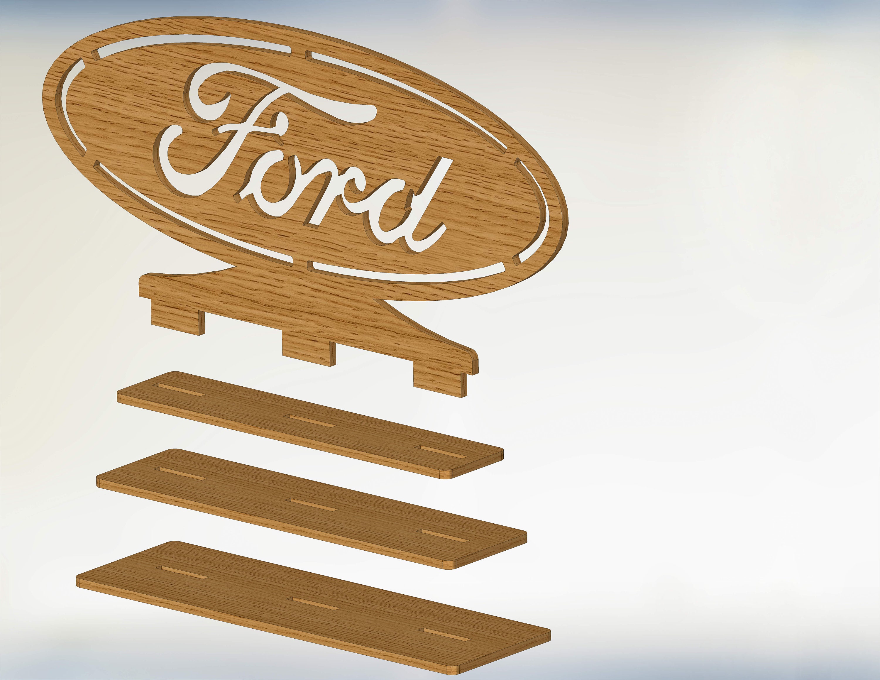 Ford Stand Svg Dxf Files Lser Cut File Ford Standing Plywood Acrylic ...