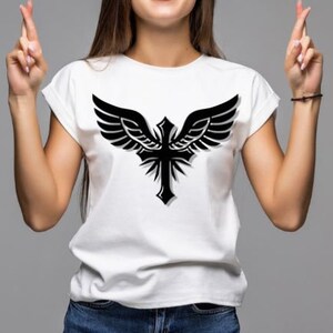 Vintage Cross Svg Dxf Png Files , Laser Cut File , Cross Wing Angel ...