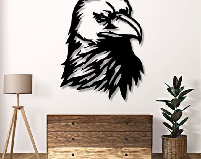 Eagle Dxf Svg Png Files Eagle Head Face Wall Art Plasma Cut File for ...