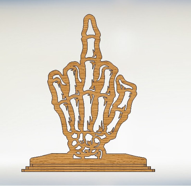 Middle Finger Svg Dxf Files Laser Cut File Skeleton Middle Finger ...