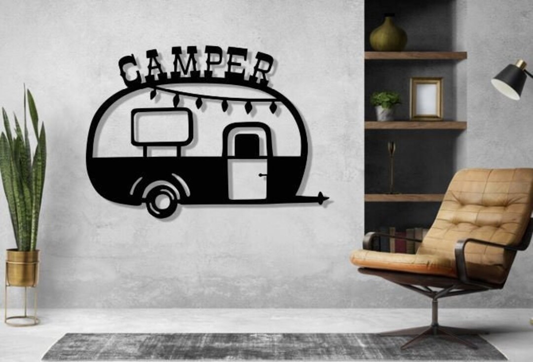 Caravan Svg Dxf Files , Laser Cutting Camping Camper Wall Decor or ...