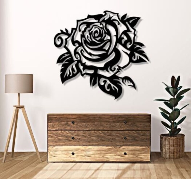 Rose Svg Dxf Png Files , Laser Cut File , Rose , Flower , Wall Art ...