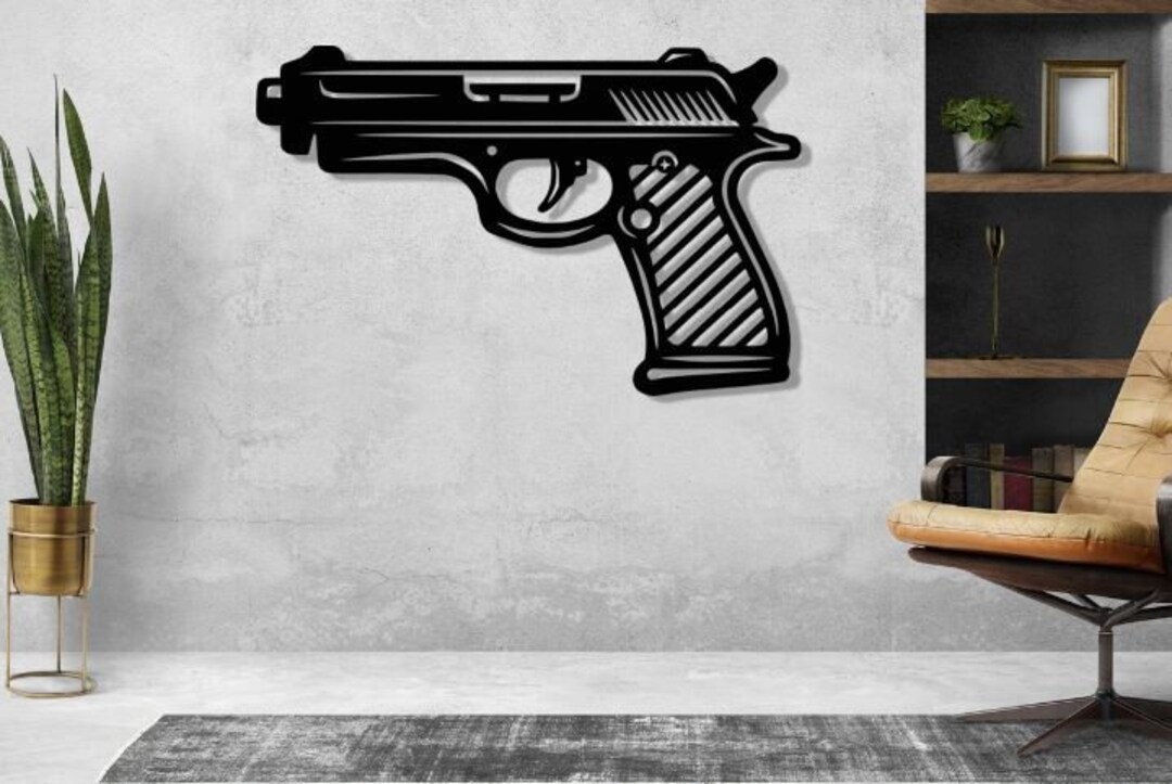 Gun Svg Dxf Png Files , Laser Cut File , Gun Side View Wall Art Decor ...