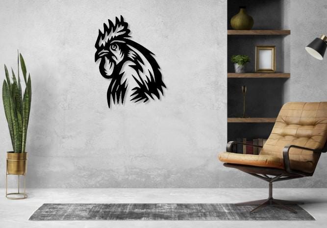 Rooster Svg Dxf Png Files Rooster Face Wall Art Cut File for Cnc Laser ...