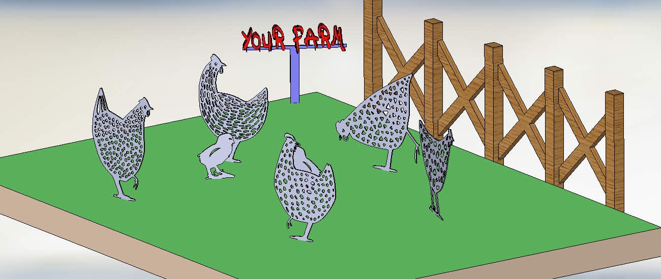 Chicken Family Dxf Svg Files , Laser Cut File Metal Plywood Acrylic Cut ...