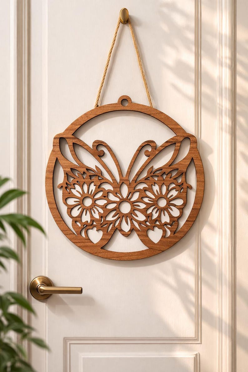 Butterfly Door Sign Svg Dxf Files Laser Cut File - Etsy