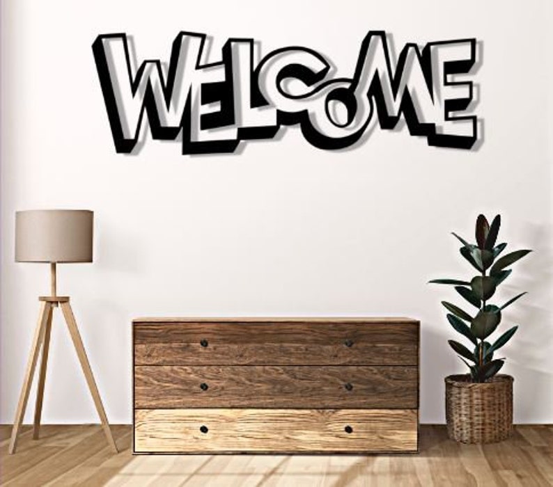 Welcome Svg Dxf Png Files , Laser Cut File , Welcome , Sign , Door ...