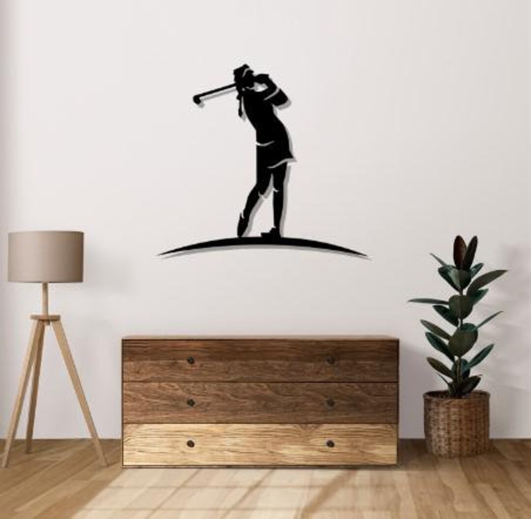 Golf Girl Svg Dxf Files Golfer Sport Wall Art Cut File for Cnc Laser ...