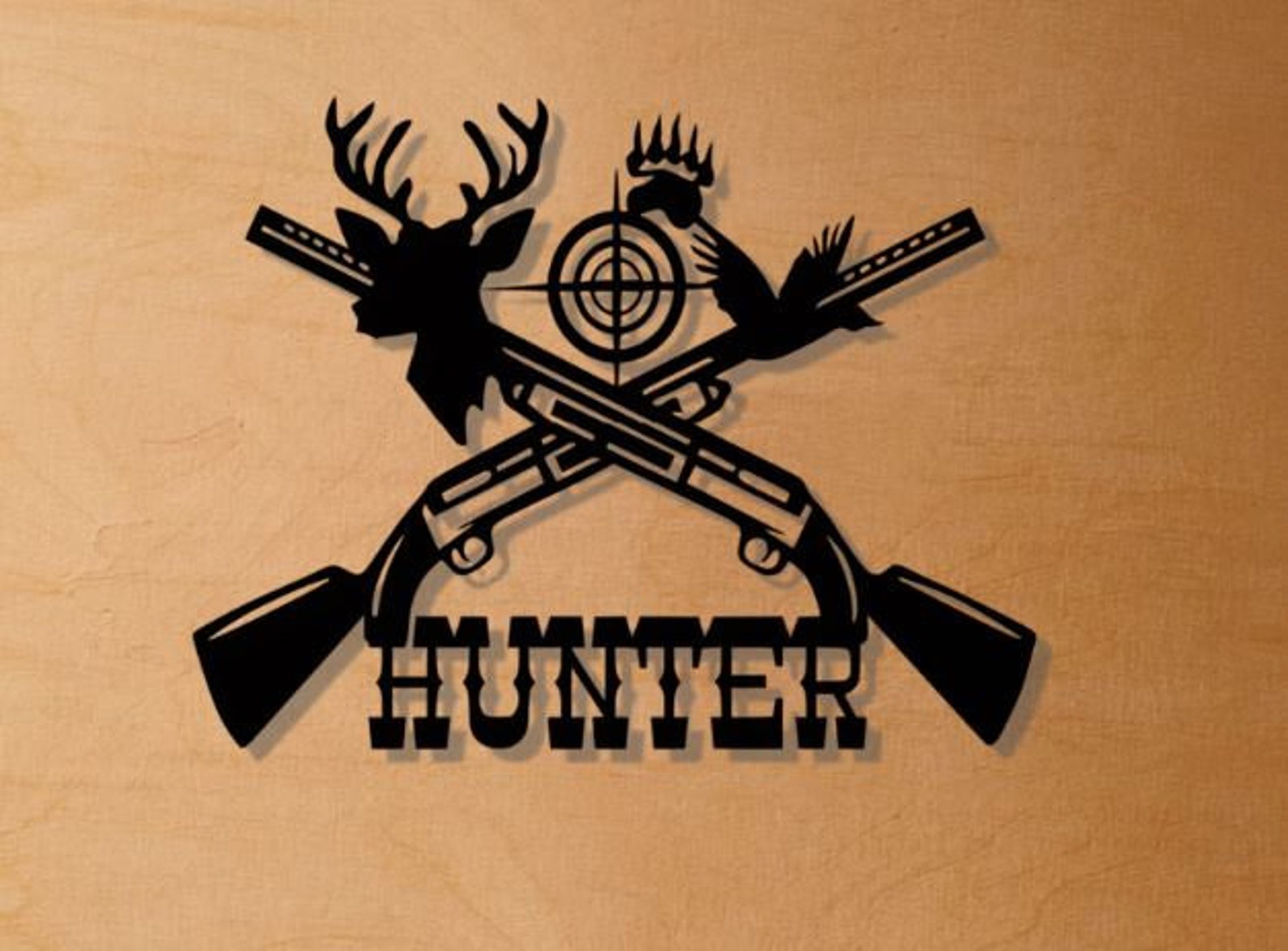 Hunter Svg Dxf Png Files , Laser Cutting Machine Riffle Deer Duck Hunt ...