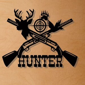 Hunter Svg Dxf Png Files , Laser Cutting Machine Riffle Deer Duck Hunt ...