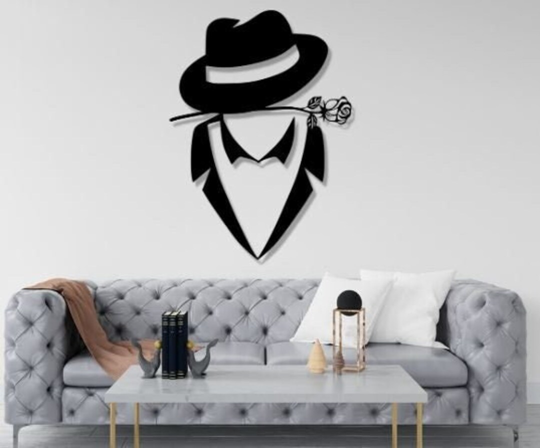 Gentleman Svg Dxf Png Files , Laser Cut File , Romantic Man , Wall Art ...