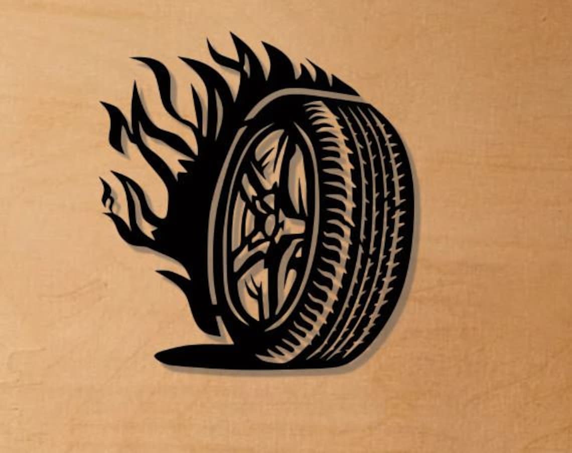 Tire Svg Dxf Files , Laser Cut File , Tire , Tyre Wheel Firing Skid ...