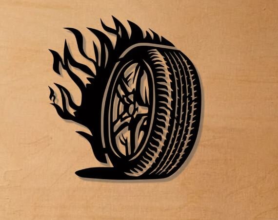 Tire Svg Dxf Files , Laser Cut File , Tire , Tyre Wheel Firing Skid ...