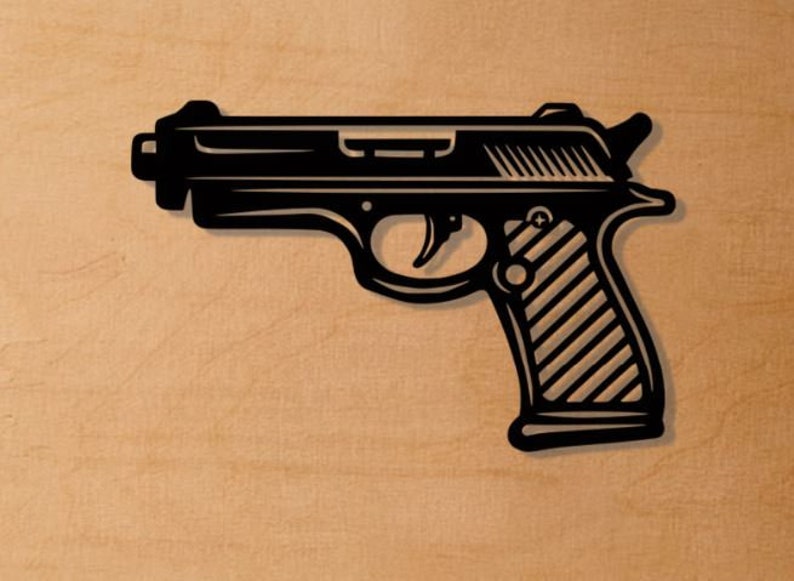 Gun Svg Dxf Png Files , Laser Cut File , Gun Side View Wall Art Decor ...